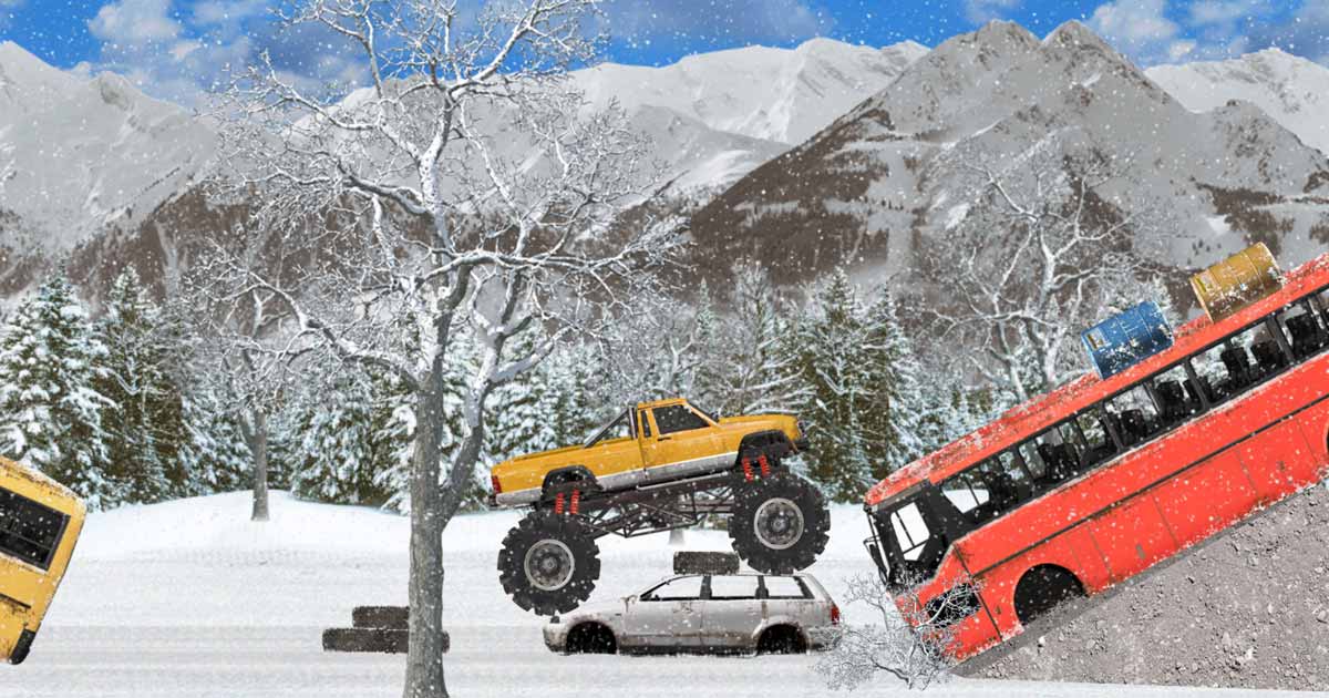 Hard Wheels Winter 2 - play monster truck game online